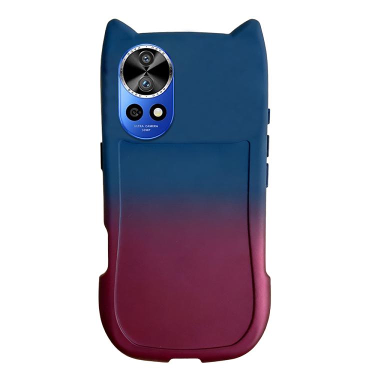 For Huawei Nova 10 Gradient Cat Ear Design TPU Phone Case(Blue Red)