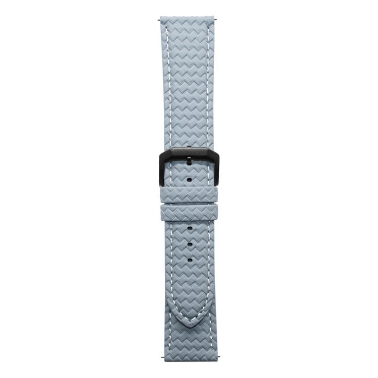 22mm xDfind Flat-head Woven Texture Pin Buckle Vegan Leather Watch Band ...
