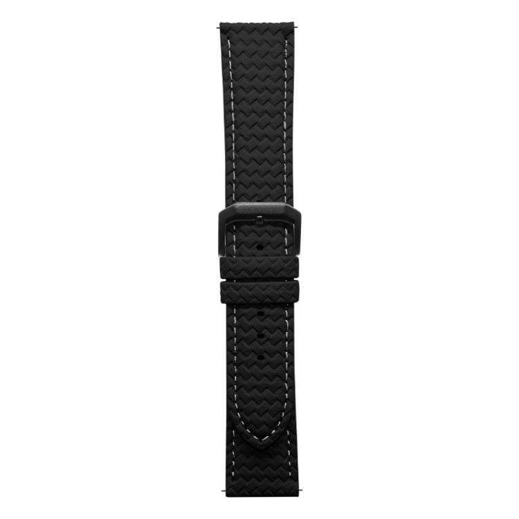 22mm xDfind Flat-head Woven Texture Pin Buckle Vegan Leather Watch Band ...