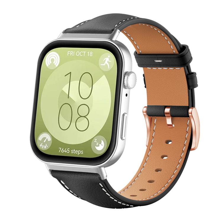 For Huawei Watch Fit4 Pro / Fit4 / Fit3 xDfind Rose Gold Buckle Black ...