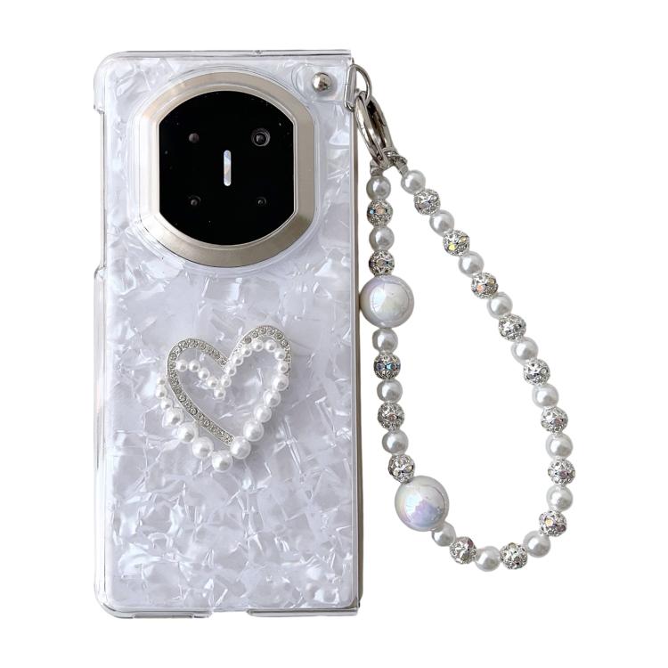 For Huawei Mate X6 Shell Pattern DIY Phone Case with Love Bracelet(White)