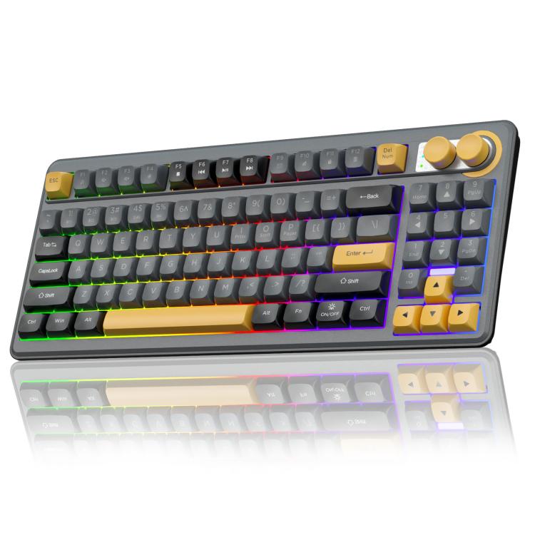 SOLAKAKA SK90 Tri-mode 90 Keys Wireless Silicone Keyboard(Green White)
