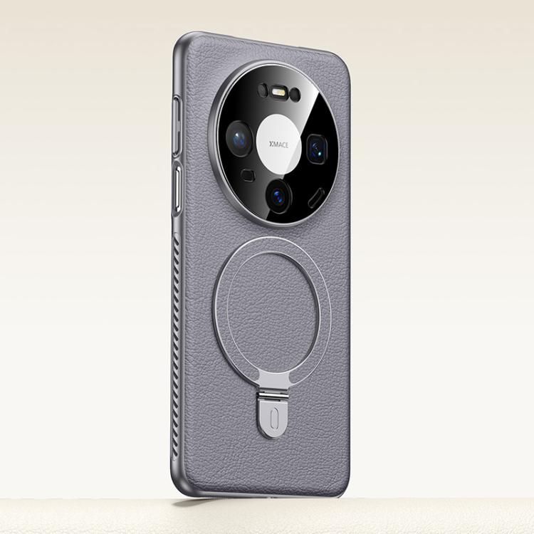 For Huawei Mate 80 Electroplated PC Cooling Leather Holder MagSafe ...