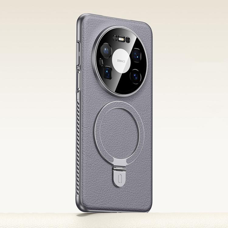 For Huawei Mate 80 Electroplated PC Cooling Leather Holder MagSafe ...