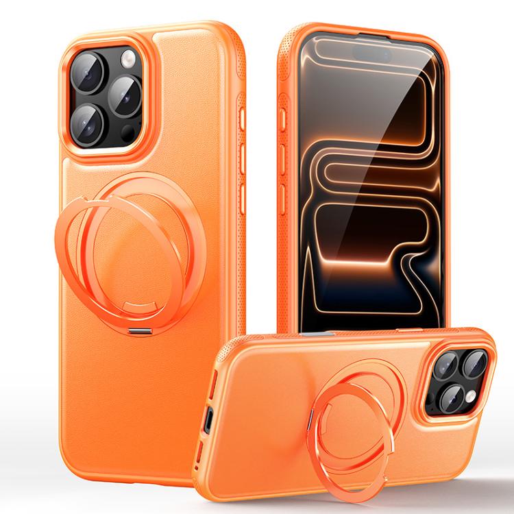 For iPhone 17 Pro Max Leather Texture 360 Degrees Rotating Magnetic ...