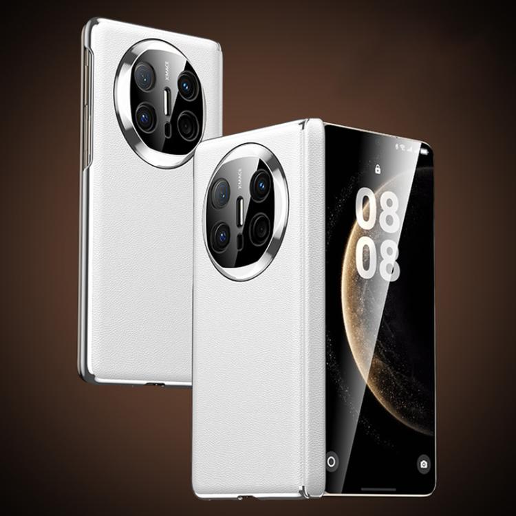 For Huawei Mate X6 Vegan Leather Series Folding Phone Case(White)