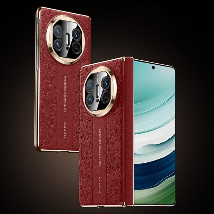 For Huawei Mate X5 Cloud Dragon Pattern Folding Vegan Leather PC Phone ...