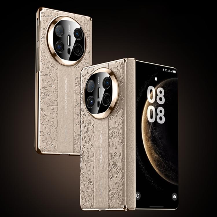 For Huawei Mate X6 Cloud Dragon Pattern Folding Vegan Leather PC Phone ...