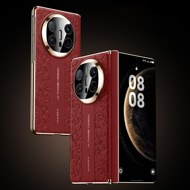 For Huawei Mate X6 Cloud Dragon Pattern Folding Vegan Leather PC Phone ...