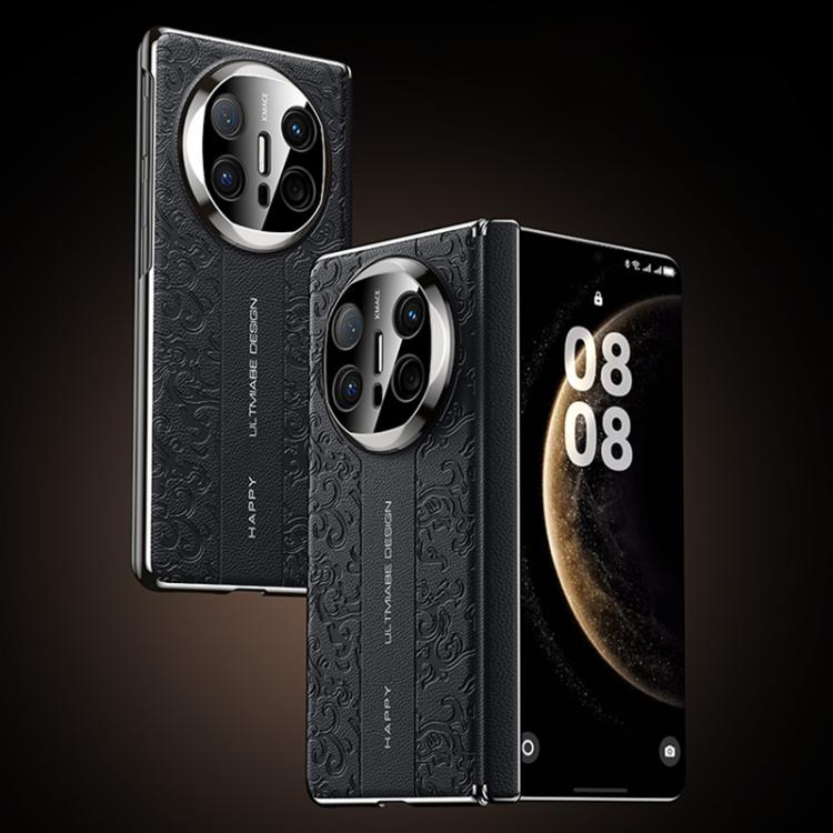 For Huawei Mate X6 Cloud Dragon Pattern Folding Vegan Leather PC Phone ...