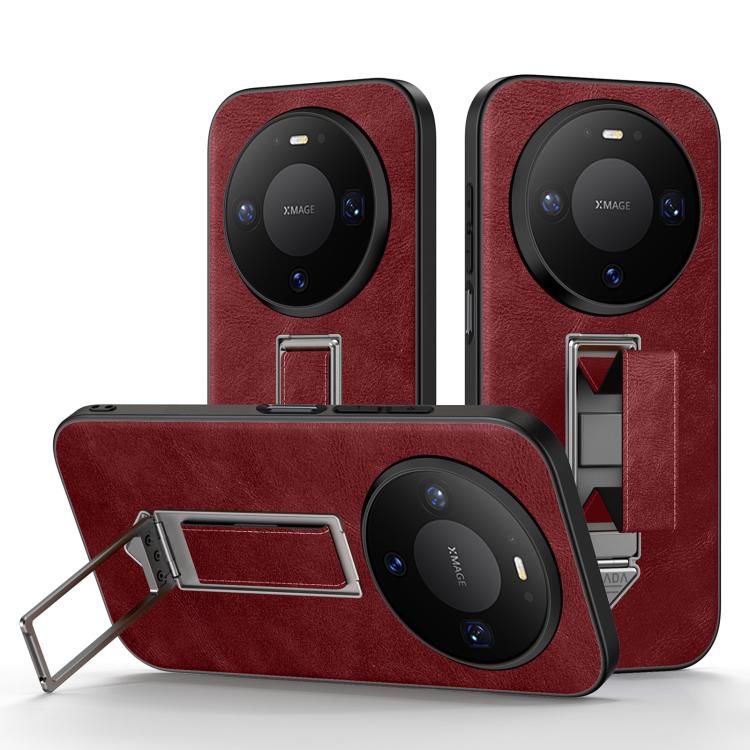 For Huawei Mate 80 Pro Max SULADA Wristband Hidden Metal Holder Faux ...