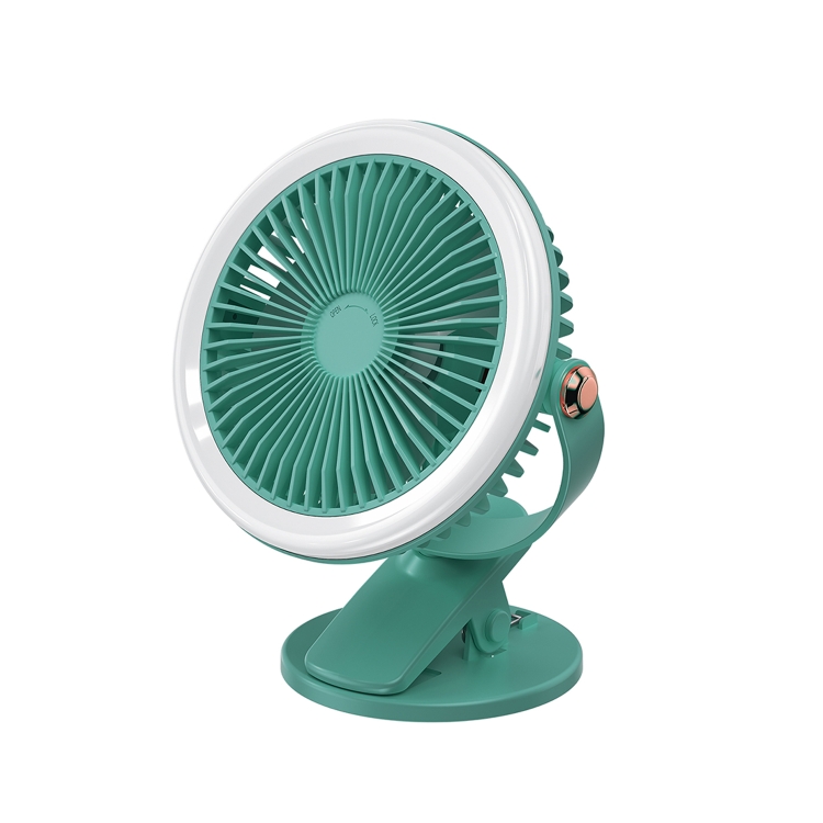 WK WT-F18 Desktop Portable Clip Fan with Ring Light(Green)