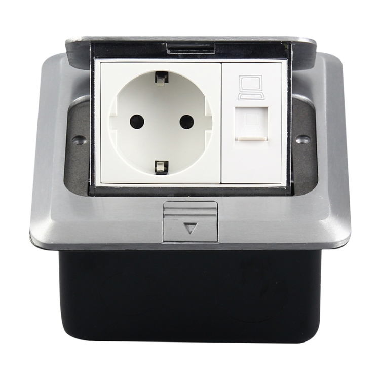 Hidden Pop-up Aluminum Alloy Computer Floor Socket with Cover Bottom ...