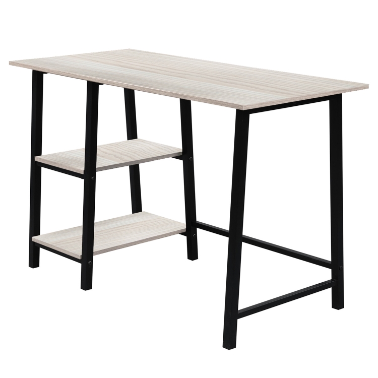 [US Warehouse] Metal Frame Home Office Desk/Computer Desk with Wood Surface