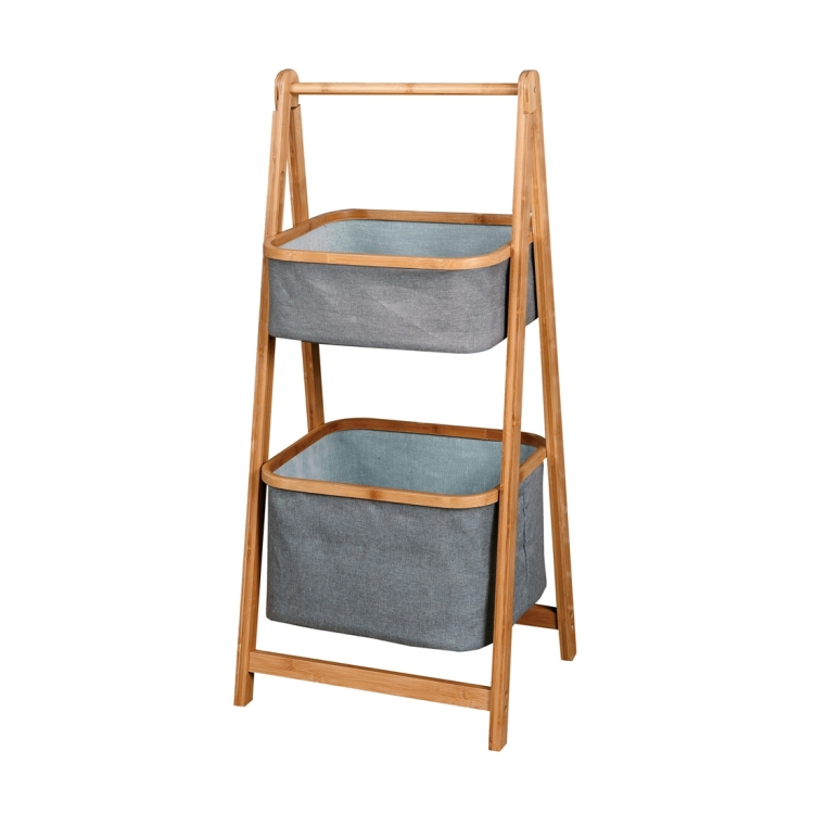 [US Warehouse] Living Room 2-Tier Storage Rack Bedroom Bamboo Rack ...