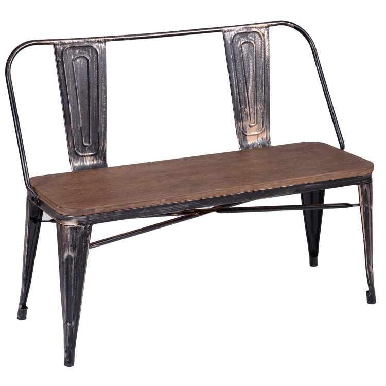 [US Warehouse] Rustic Vintage Style Distressed Dining Table Bench with ...