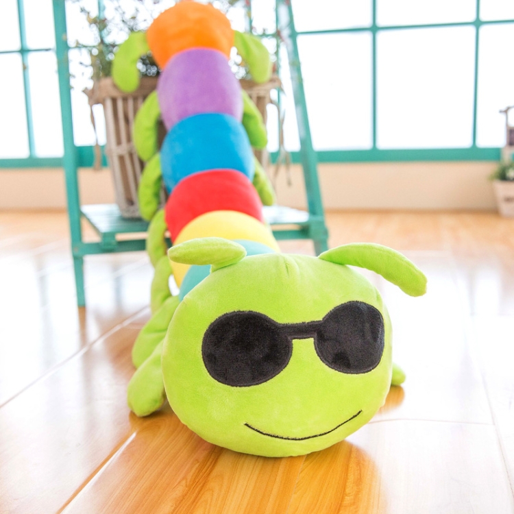 หมอนรองหลัง Caterpillar Plush Throw สีสันสดใสความยาว: ประมาณ 65 ซม