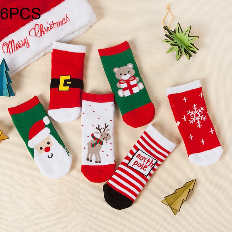 6 Pairs Christmas Children Cotton Socks Anti-pilling Thickening, for ...