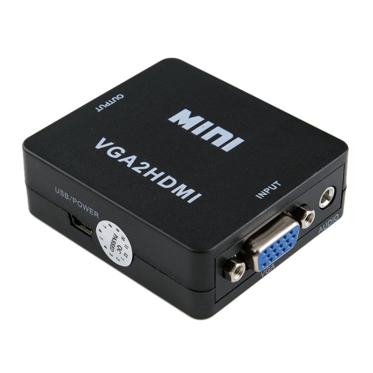 HOWEI HW-2107 HD 1080P Mini VGA to HDMI Scaler Box Audio Video Digital ...