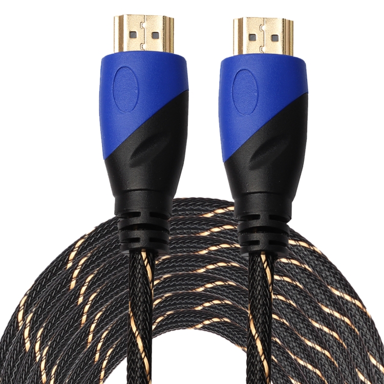 15m HDMI 1.4 Version 1080P Woven Net Line Blue Black Head HDMI Male to ...