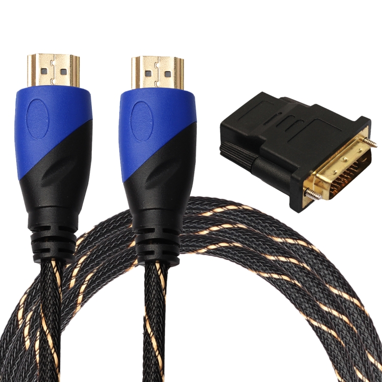 3m HDMI 1.4 Version 1080P Woven Net Line Blue Black Head HDMI Male to ...