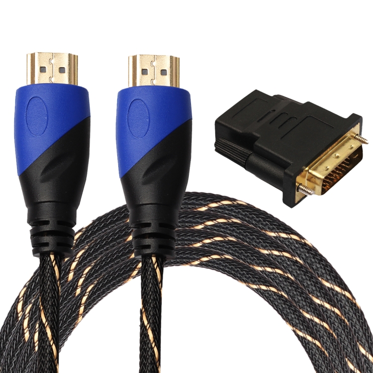 3m HDMI 1.4 Version 1080P Woven Net Line Blue Black Head HDMI Male to ...