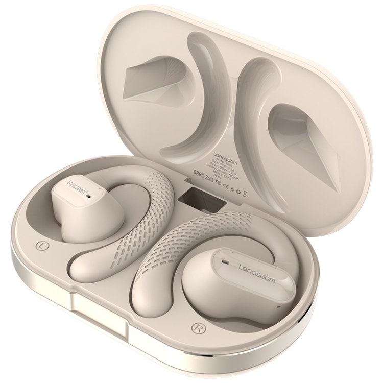 Langsdom TS05 IPX5 หูฟังบลูทูธไร้สายลดเสียงรบกวนการโทรอัจฉริยะ (สีเบจ)