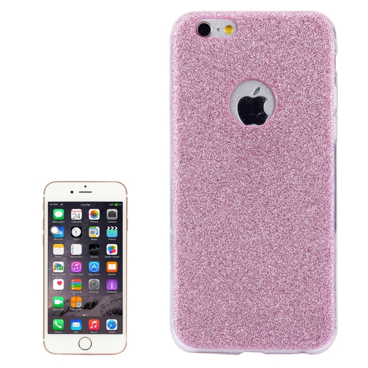 For iPhone 6 & 6s Glitter Powder Soft TPU Protective Cover Case (Pink)