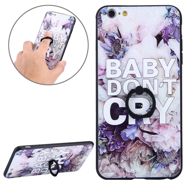 For iPhone 6 & 6s Embossed Flowers and BABY DO NOT CRY Words Pattern ...