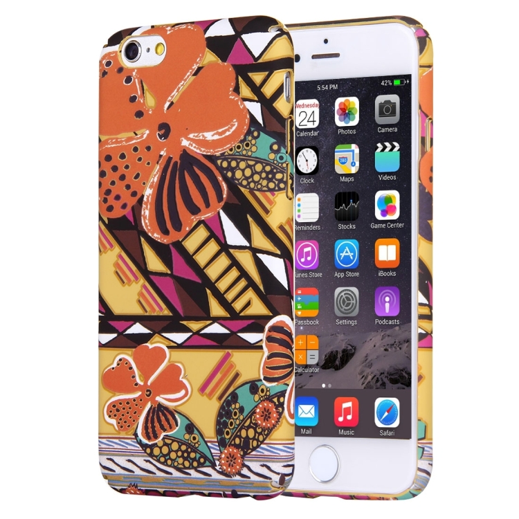 For iPhone 6 & 6s National Style Flower Pattern PC Protective Case