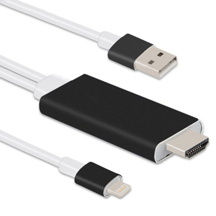 CA01i 2m 8 Pin to HDMI 1.4 HDTV AV Adapter Cable with USB Charging ...