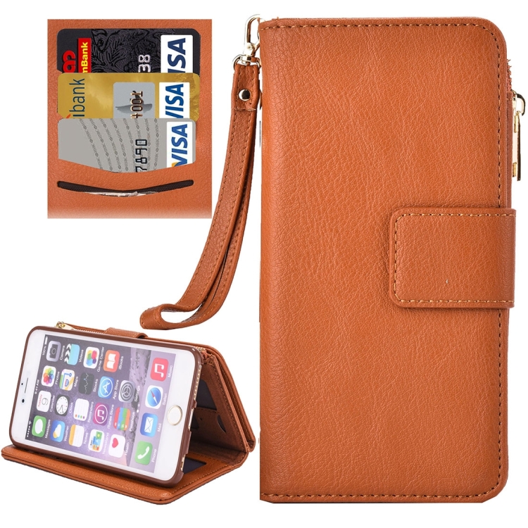 For iPhone 6 Plus & 6s Plus Business Wallet Style Horizontal Flip ...