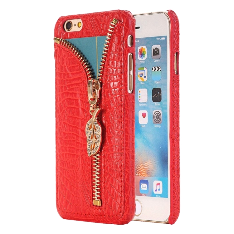 For iPhone 6 Plus & 6s Plus Snake Skin Texture Zipper Leather Case with ...