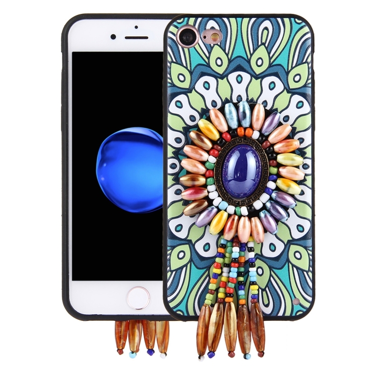 For iPhone 8 & 7 Retro Ethnic Style Decals Protective Back Cover Case
