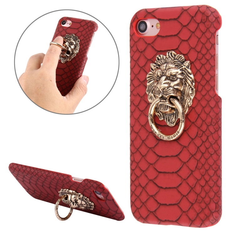 For iPhone 8 & 7 Snakeskin Texture Paste Skin PC Protective Case with ...