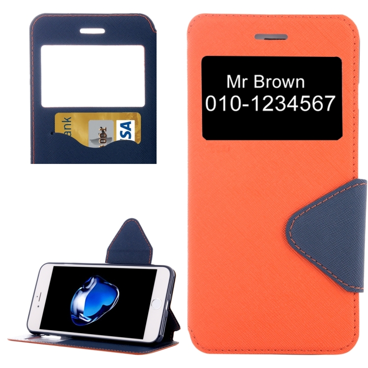 For iPhone 8 & 7 Cross Texture Horizontal Flip Leather Case with Call ...