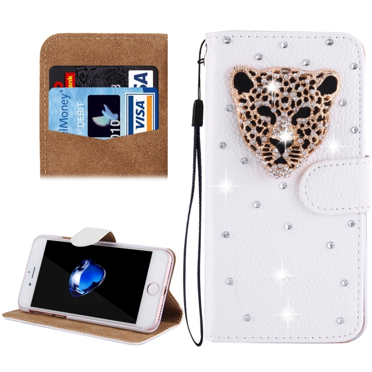 Fevelove for iPhone 8 & 7 Diamond Encrusted Leopard Head Pattern ...