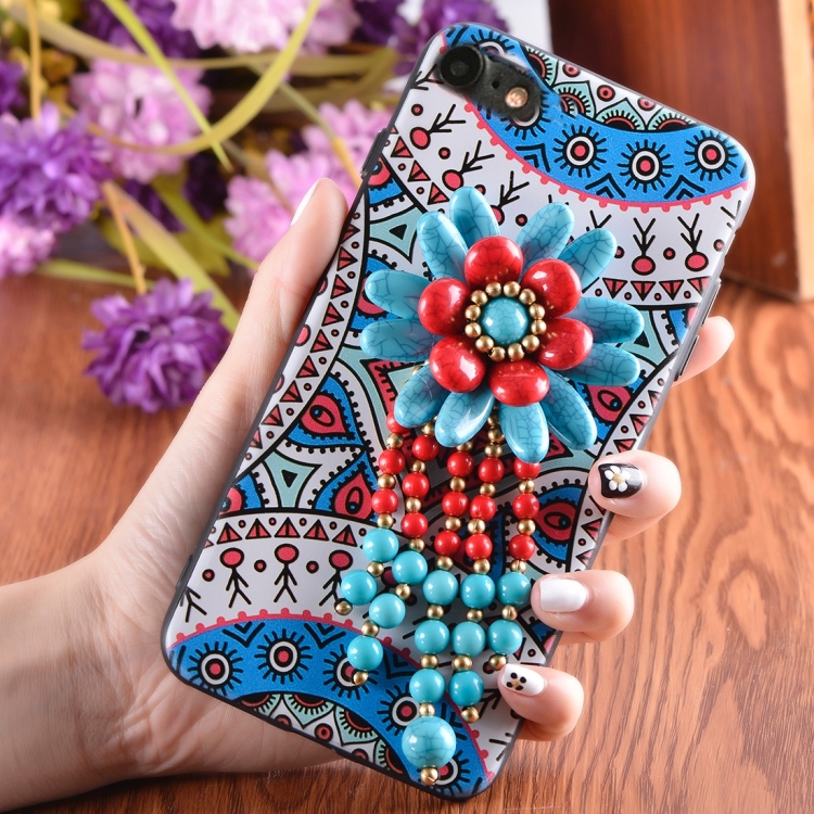 For iPhone 8 & 7 Retro Ethnic Style Protective Back Cover Case