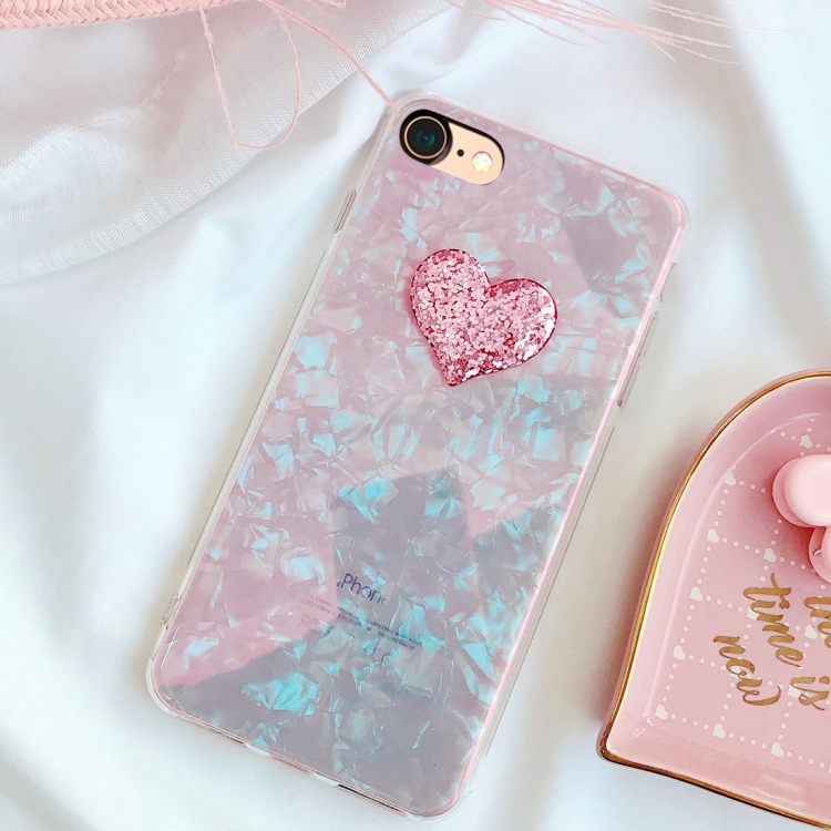 For iPhone SE 2020 & 8 & 7 Red Heart Pattern Protective Back Cover Soft ...