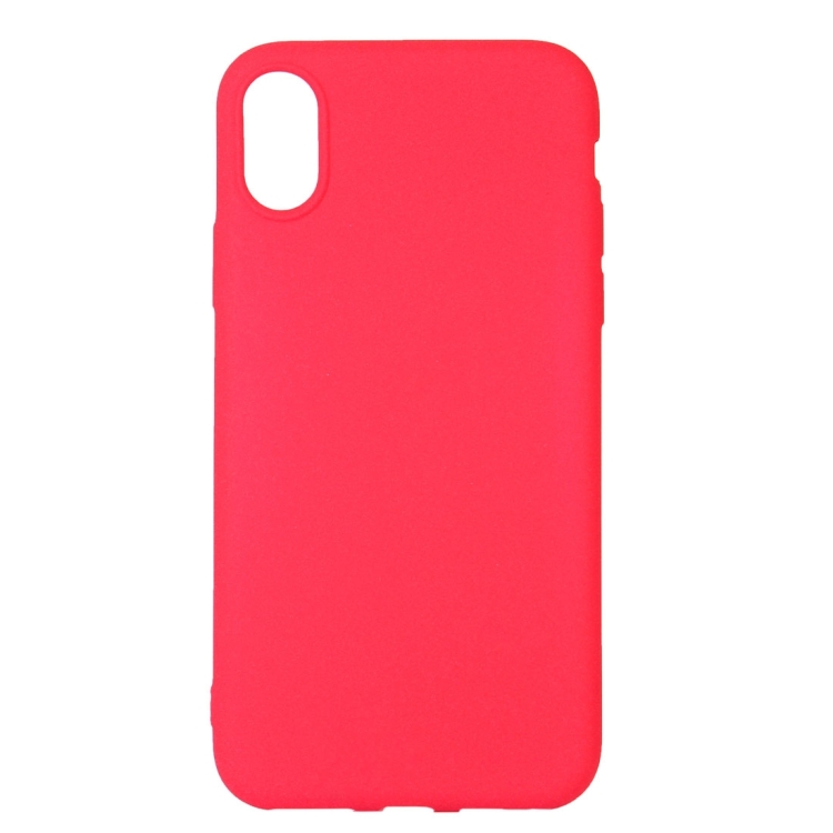 For iPhone X / XS Frosted Solid Color Protective Back Cover Case(Red)
