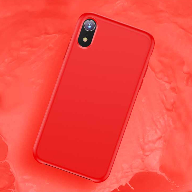 For iPhone XR TOTUDESIGN Liquid Silicone Dropproof Full Coverage Case(Red)
