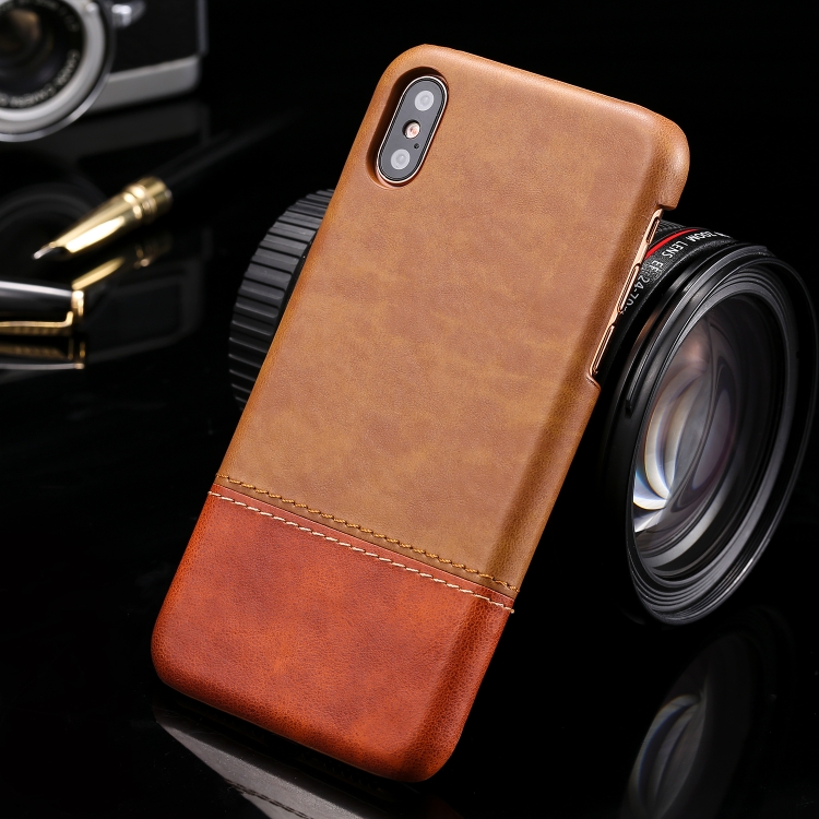 For iPhone X / XS Crazy Horse Texture Color Matching Bicolourable PC ...