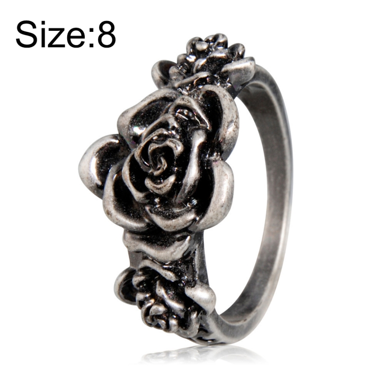 Plated Ancient Silver Three Rose Ring for Women(Silver without Diamond ...