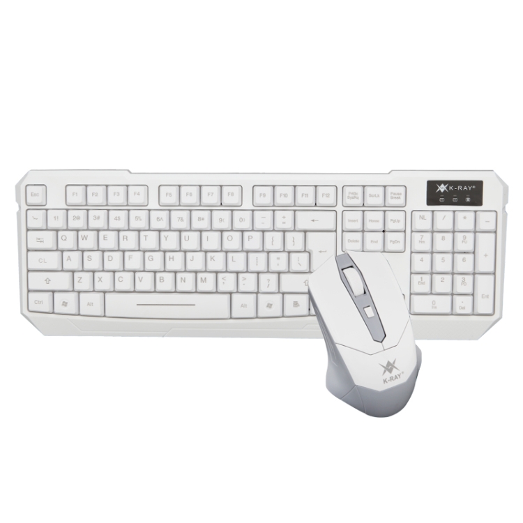 KM350 ชุดเมาส์คีย์บอร์ดประหยัดพลังงานอัจฉริยะกันน้ำ 2.4GHz (สีขาว)