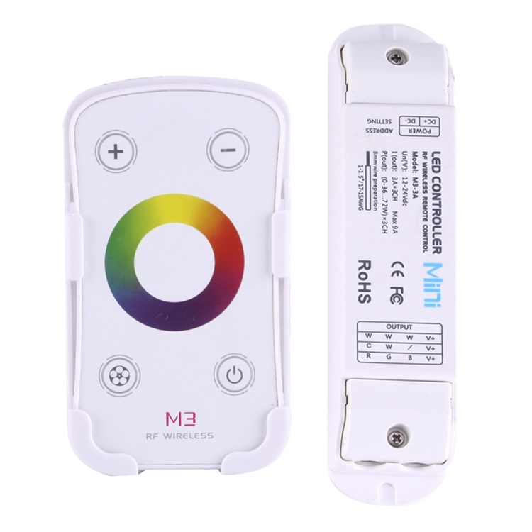 Mini-3 RF RGB LED Controller with 4 Keys RF Full Touch Remote Control ...