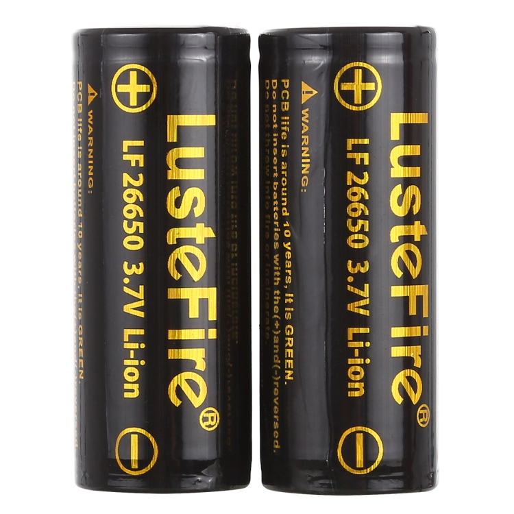 LusteFire 2 PCS 3000mAh 3.7V 18650 Rechargeable Lithium Battery