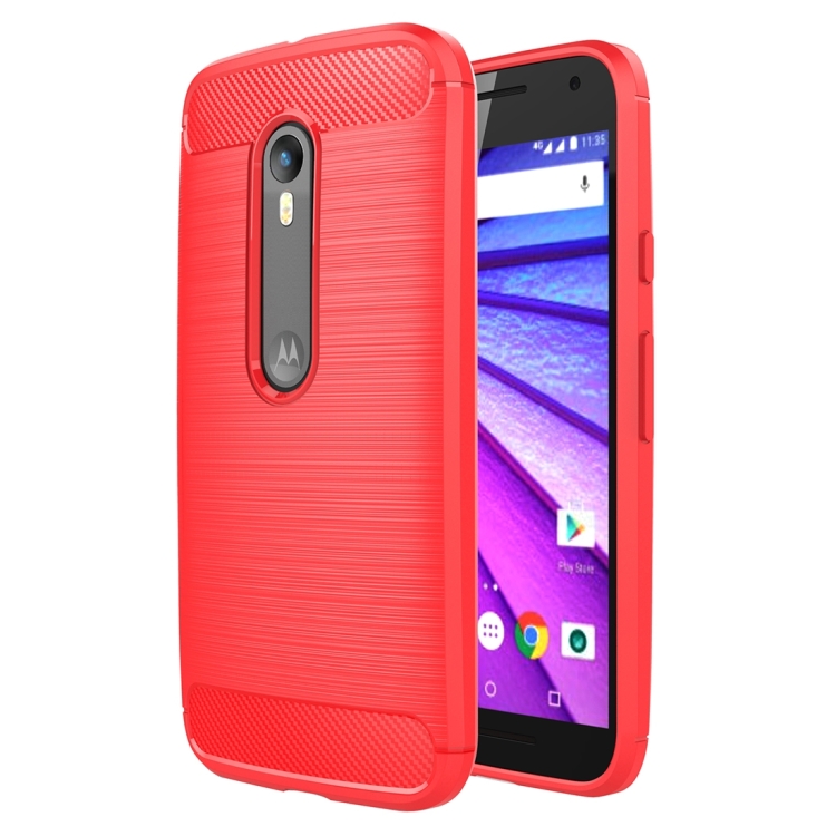 For Motorola Moto G (3rd Gen.) Brushed Texture Carbon Fiber TPU ...