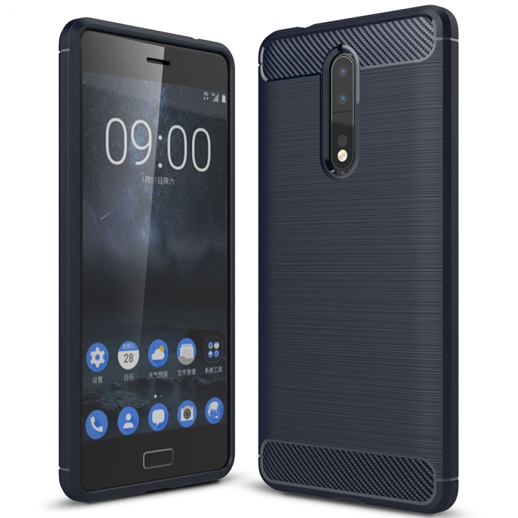สำหรับ Nokia 8 Carbon Fiber TPU Brushed Texture เคสฝาหลังป้องกันการ ...