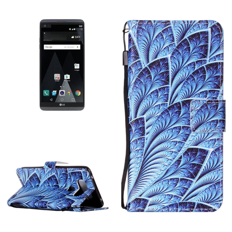 สำหรับ LG V20 Blue Dazzle Pattern ซองหนัง PU พลิกแนวนอนพร้อมตัวยึดและ ...