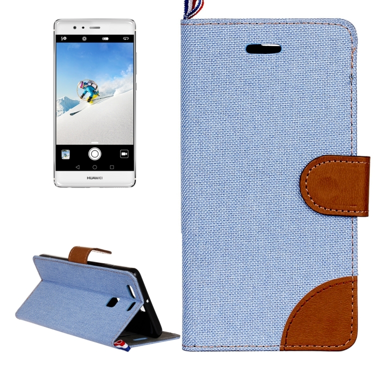 For Huawei P9 Denim Texture Horizontal Flip Leather Case with Holder ...